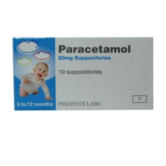 PARACETAMOL 80MG SUPPOSITORIES 10'S - LeahysPharmacy